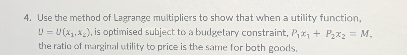 Solved Use the method of Lagrange multipliers to show that | Chegg.com