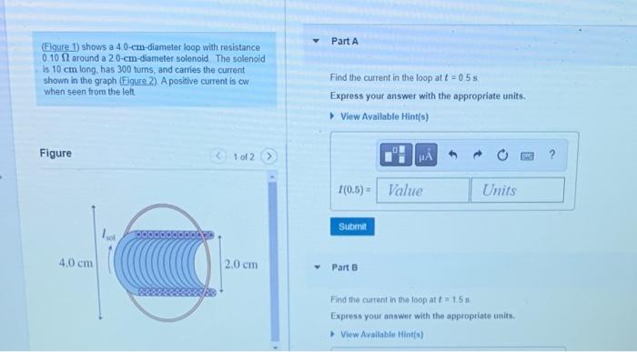 Solved (Figure 1) shows a 40−cm-diameter loop with | Chegg.com