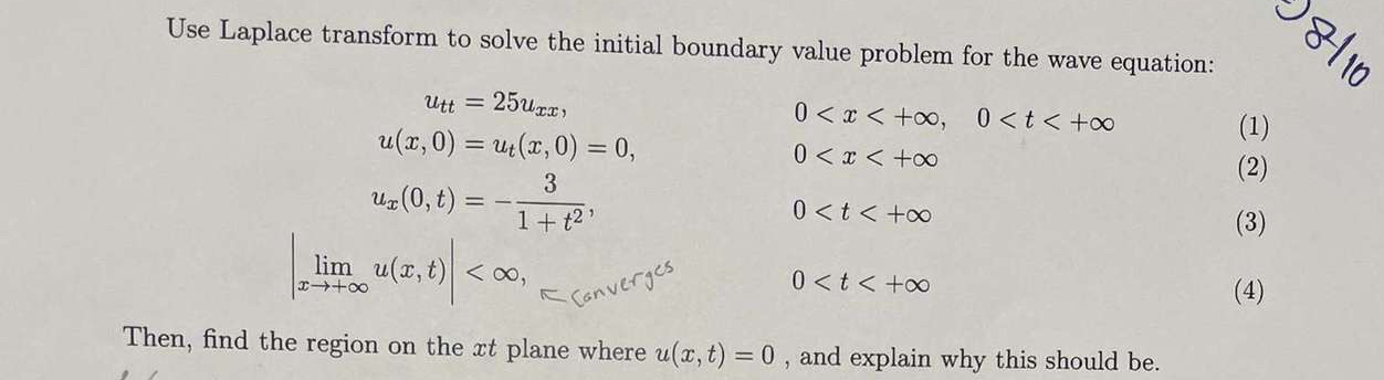 Solved Use Laplace transform to solve the initial boundary | Chegg.com