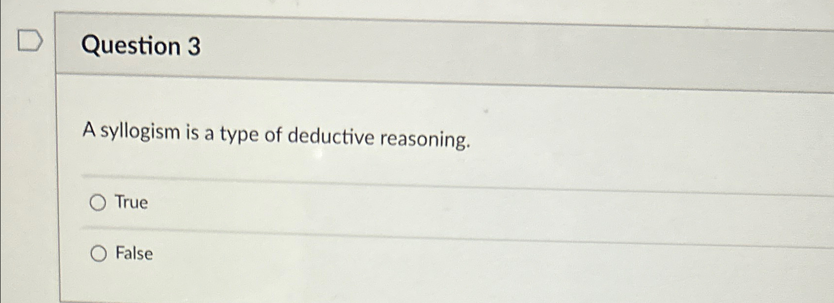 Solved Question 3A syllogism is a type of deductive | Chegg.com