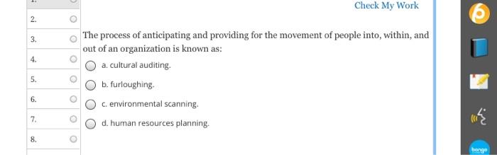 Solved Check My Work 2. 3. 4. 5. The process of anticipating | Chegg.com