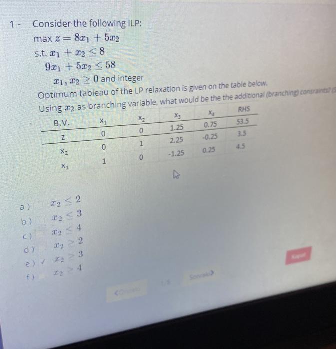 Solved - Consider the following ILP: maxz=8x1+5x2 s.t. | Chegg.com