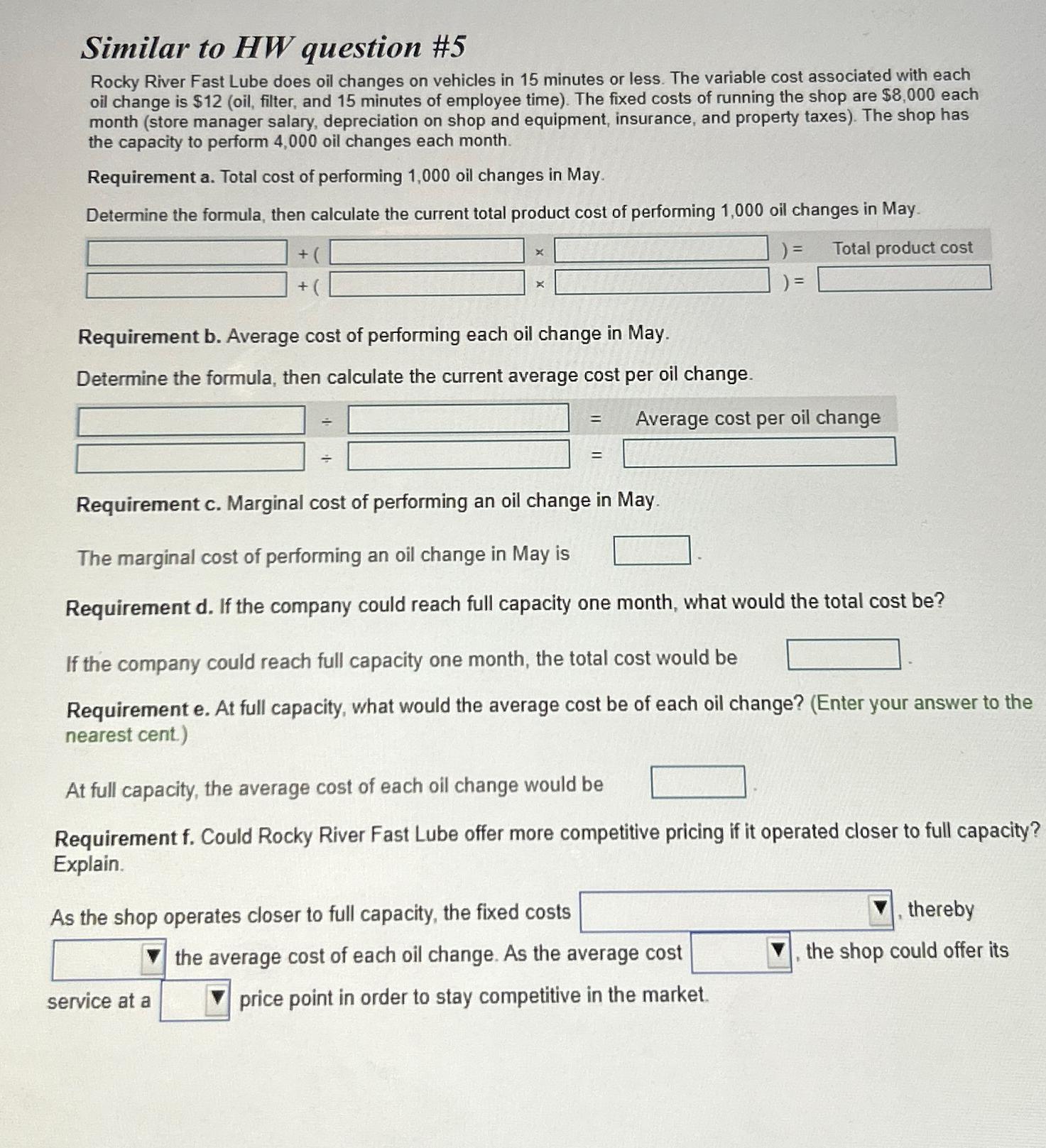 Solved Similar to HW question #5Rocky River Fast Lube does | Chegg.com