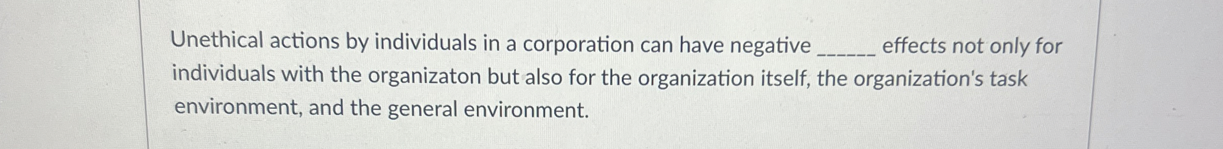 Solved Unethical actions by individuals in a corporation can | Chegg.com