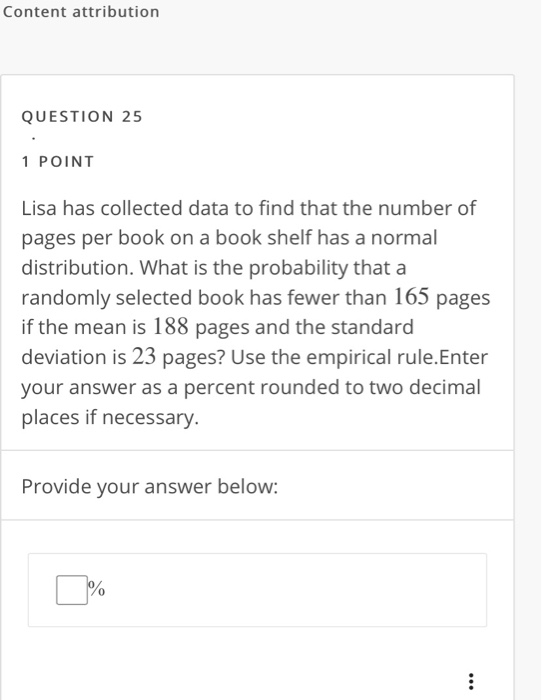 Solved Content attribution QUESTION 25 1 POINT Lisa has | Chegg.com