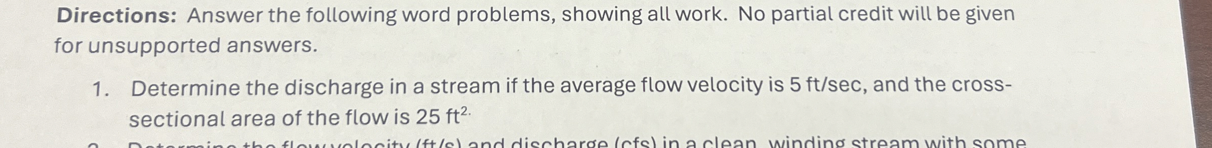 Solved Directions: Answer the following word problems, | Chegg.com