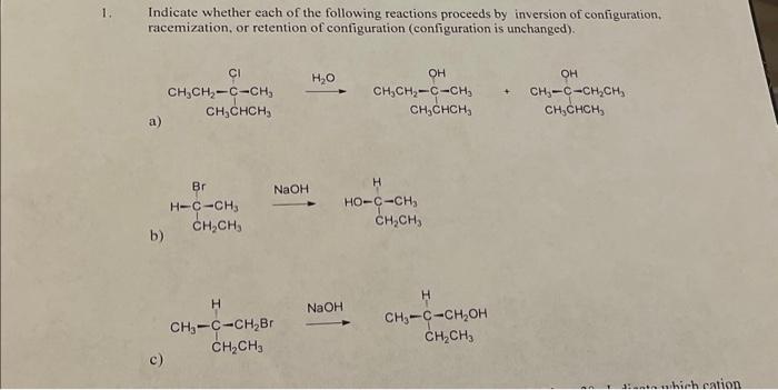 Solved 1. Indicate whether each of the following reactions | Chegg.com