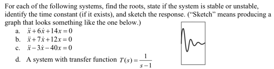Solved For each of the following systems, find the roots, | Chegg.com