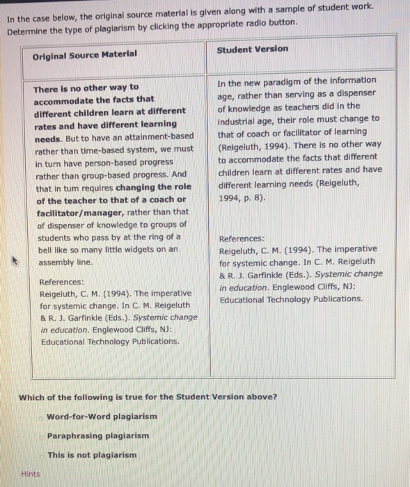 Solved Original Source Material Student Version When major | Chegg.com