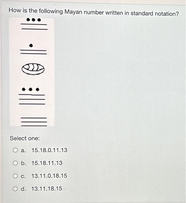 Solved How is the following Mayan number written in standard | Chegg.com