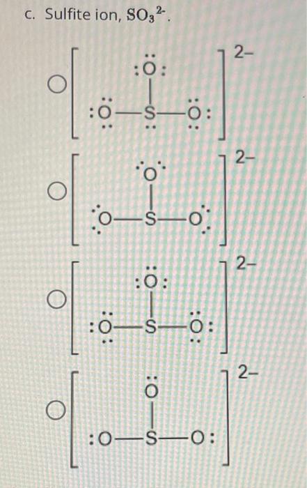 Solved Choose a possible Lewis structure for each of the | Chegg.com