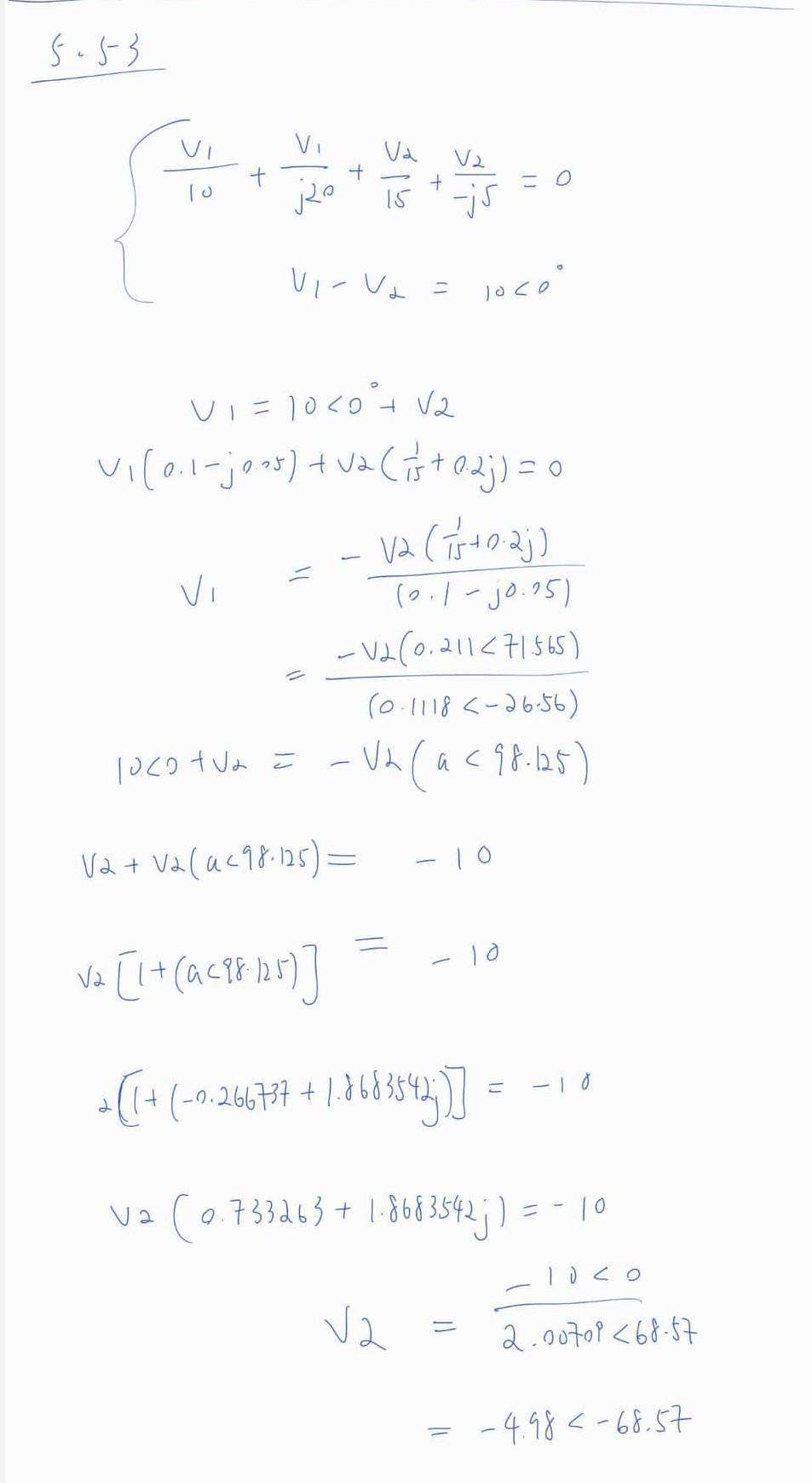 Solved P5.53. Solve for the node voltages shown in Figure | Chegg.com