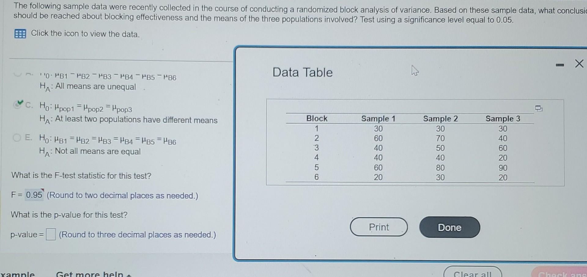Solved The following sample data were recently collected in | Chegg.com