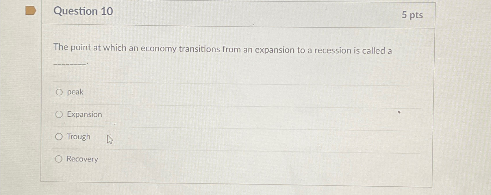 Solved Question 105 ﻿ptsThe point at which an economy | Chegg.com