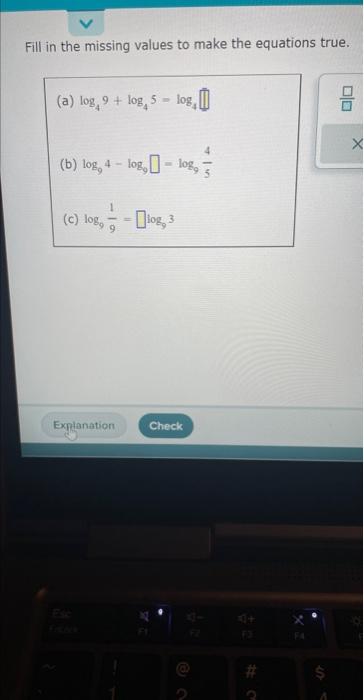 Solved Fill in the missing values to make the equations | Chegg.com