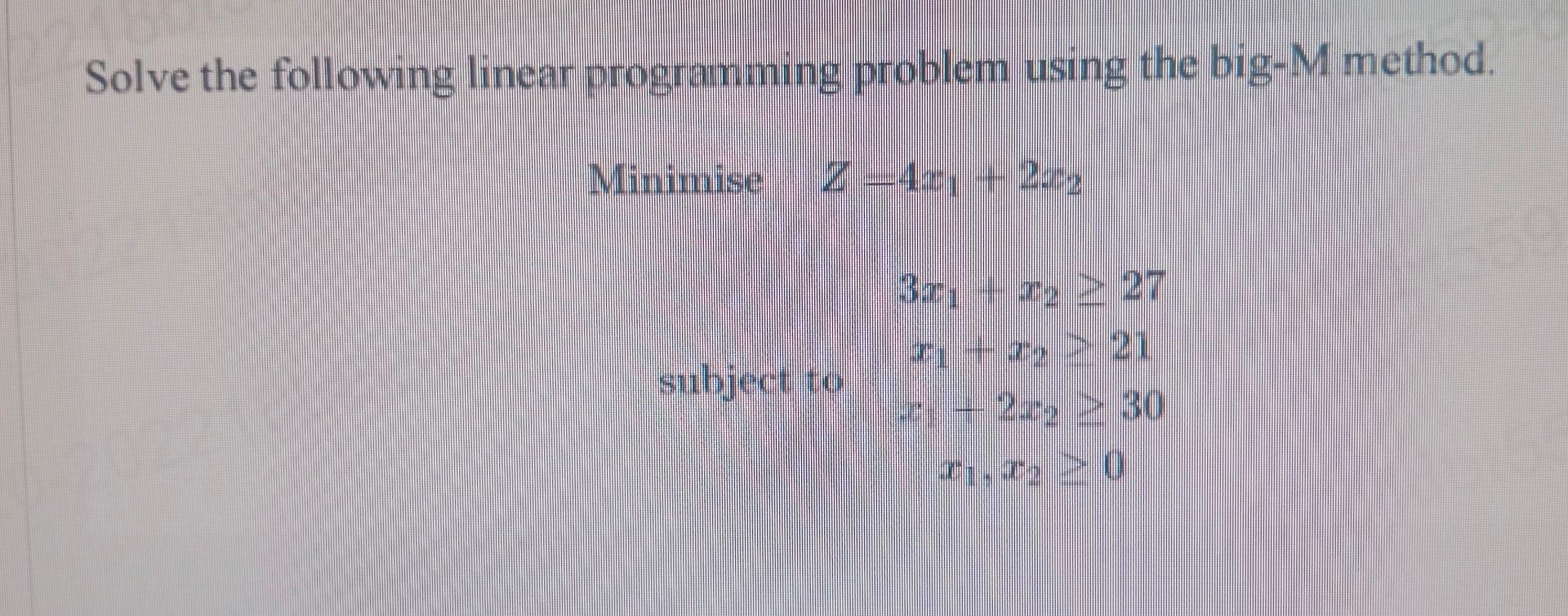 Solved Solve the following linear programming problem using | Chegg.com