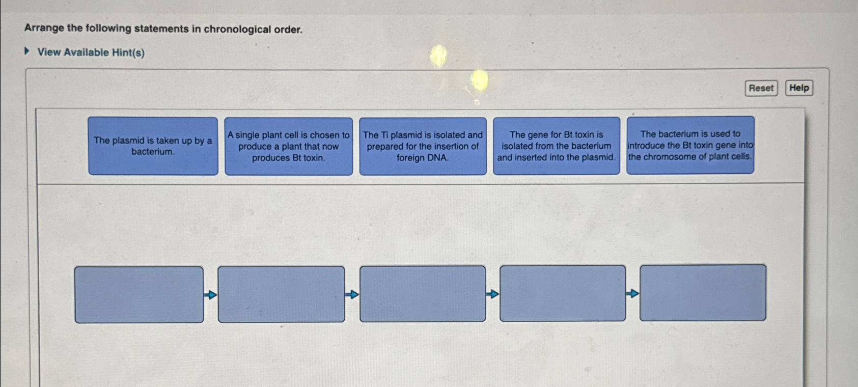 Solved Arrange the following statements in chronological | Chegg.com