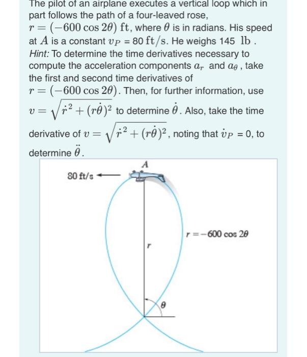 Solved The pilot of an airplane executes a vertical loop | Chegg.com