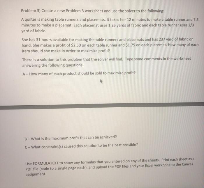Solved Problem 3) Create a new Problem 3 worksheet and use | Chegg.com