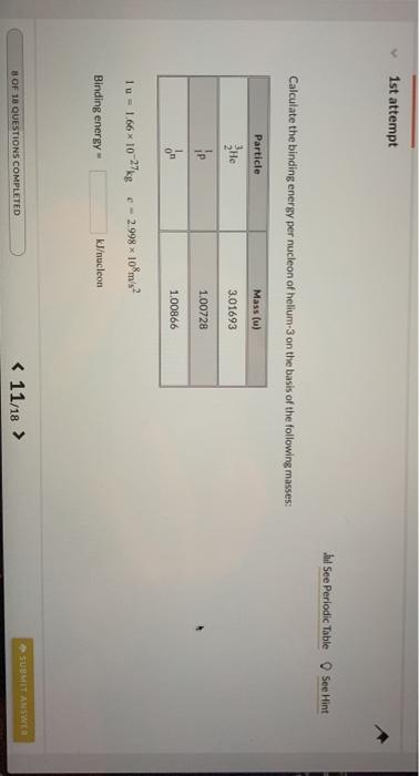 Solved 1st attempt ul See Periodic Table See Hint Calculate | Chegg.com