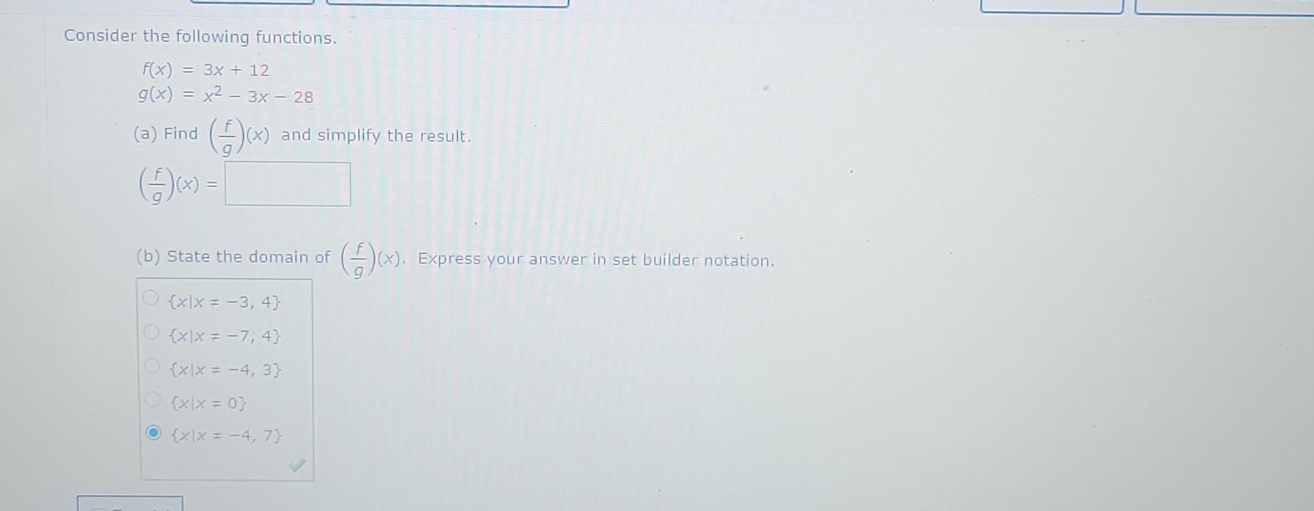 Solved Consider the following functions. | Chegg.com