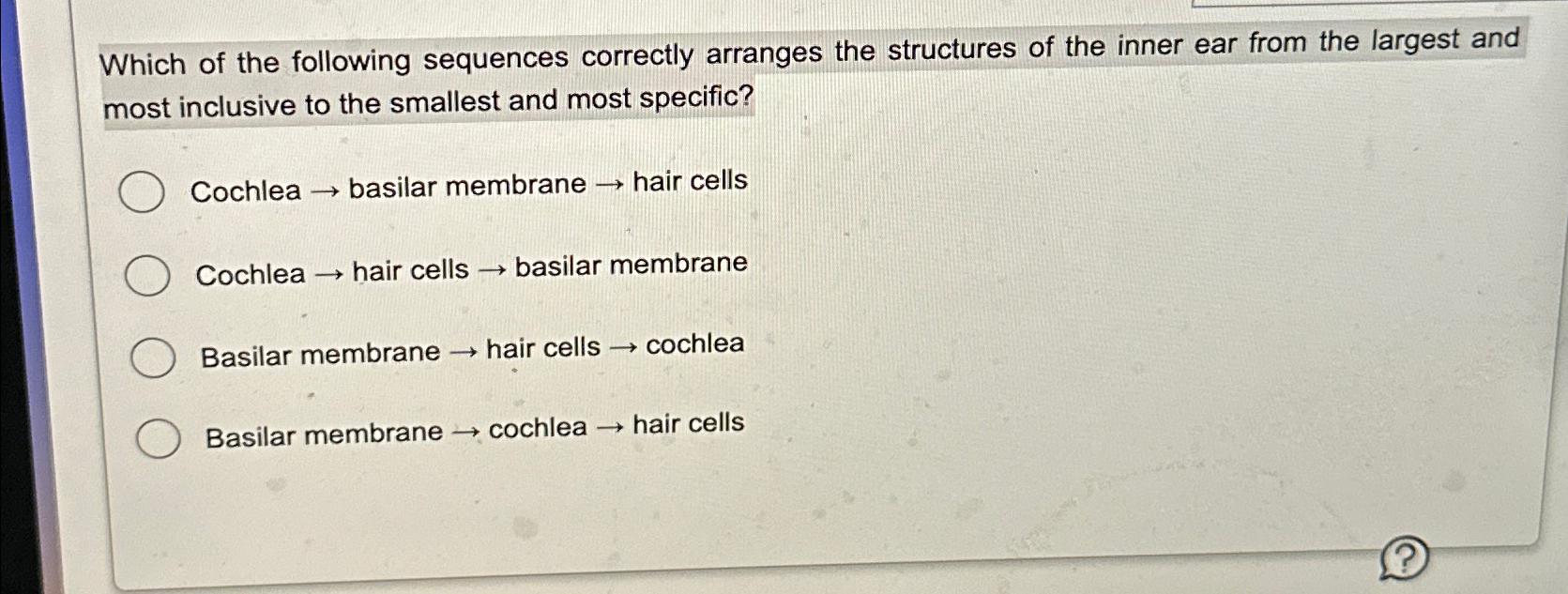 Solved Which of the following sequences correctly arranges | Chegg.com