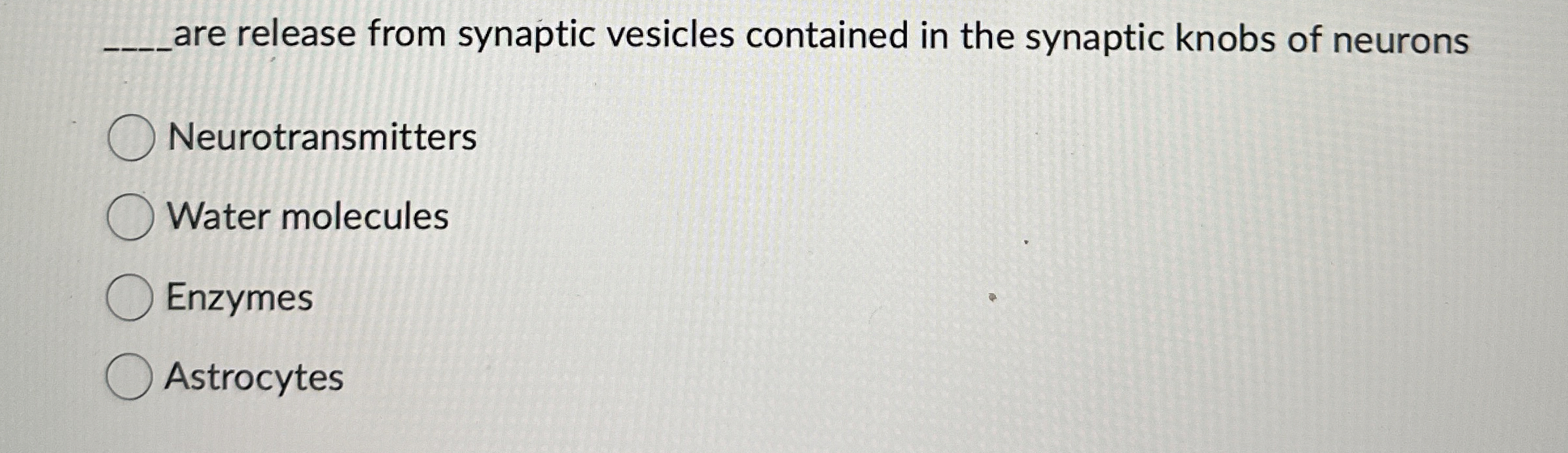 Solved are release from synaptic vesicles contained in the | Chegg.com