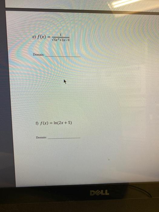 Solved E&Ffind the domaine of the following function efind | Chegg.com