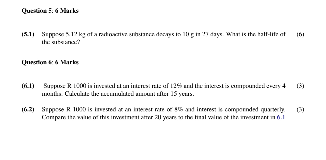 Solved Question 5: 6 Marks(5.1) Suppose 5.12kg of a | Chegg.com Solved Question 5: 6 Marks(5.1) Suppose 5.12kg of a | Chegg.com