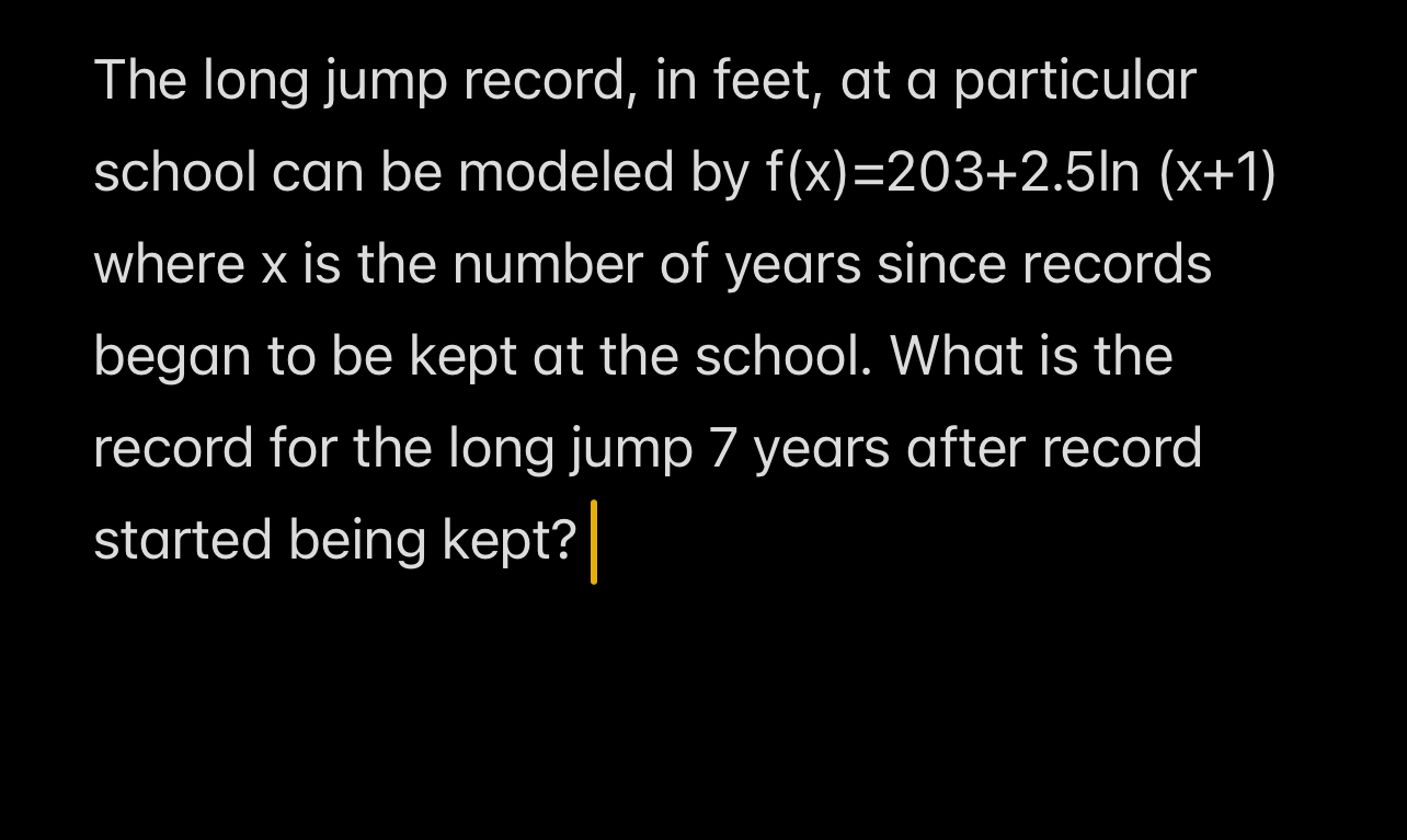 Solved The long jump record, in feet, at a particular school | Chegg.com