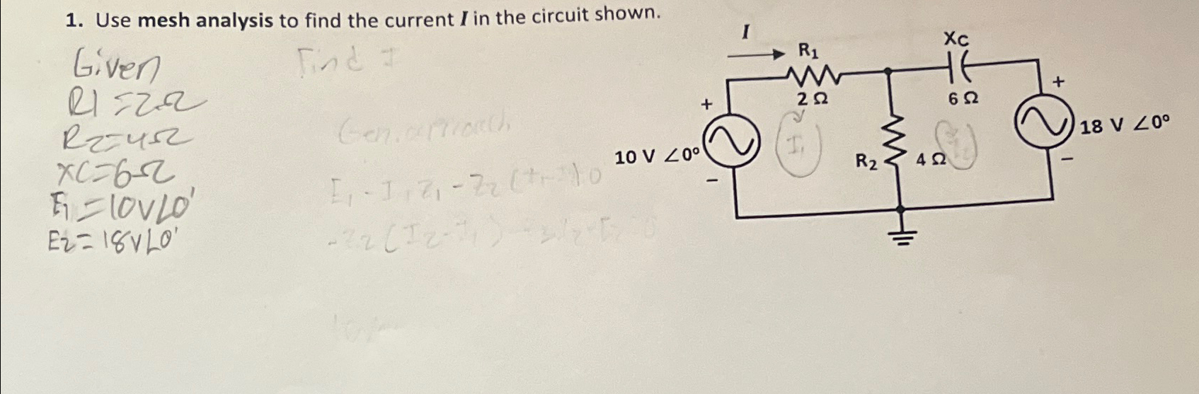 Solved Use mesh analysis to find the current I in the | Chegg.com