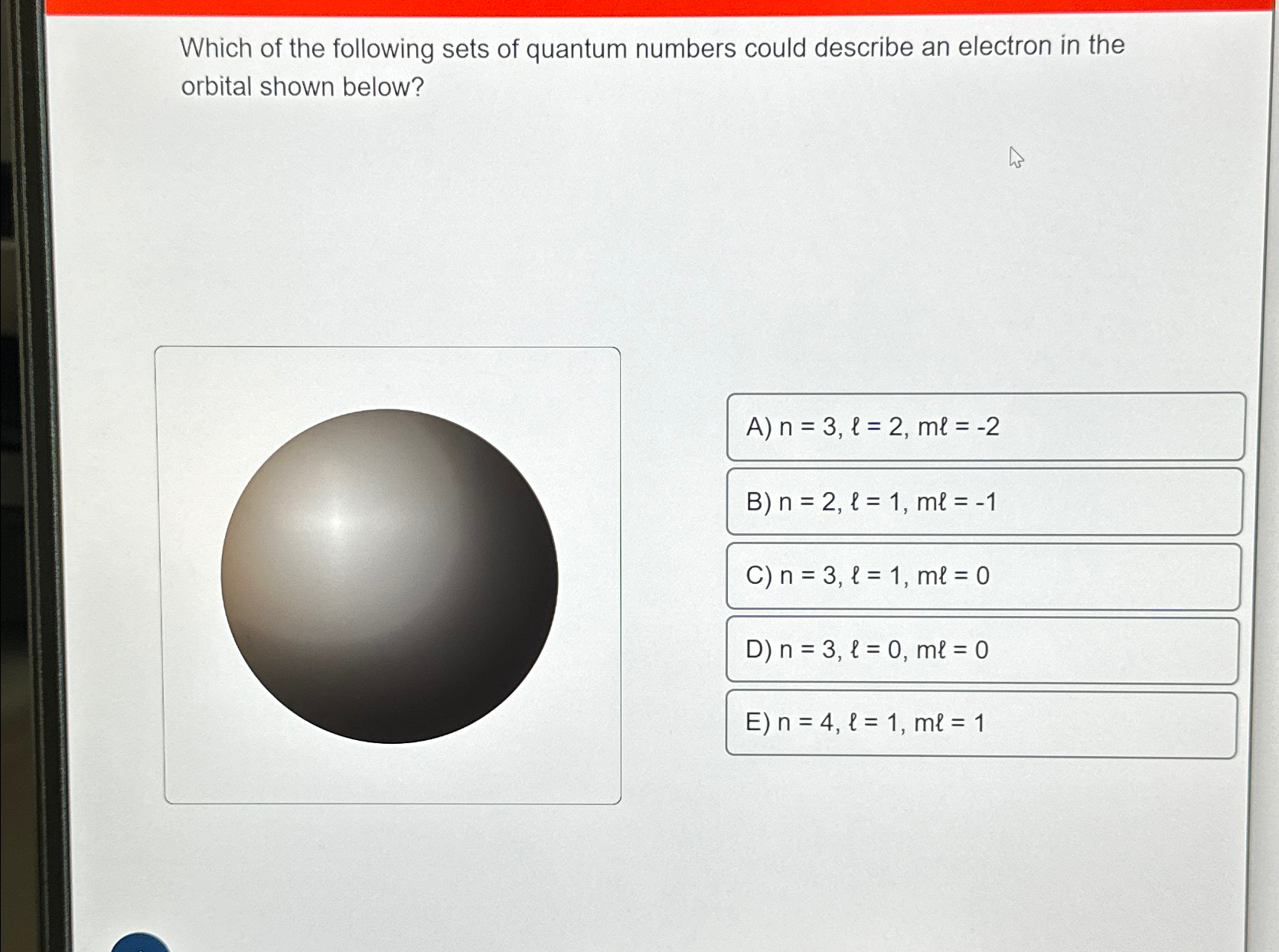 Solved Which of the following sets of quantum numbers could | Chegg.com