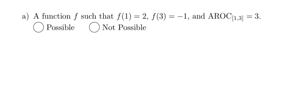 Solved a) ﻿A function f ﻿such that f(1)=2,f(3)=-1, ﻿and | Chegg.com