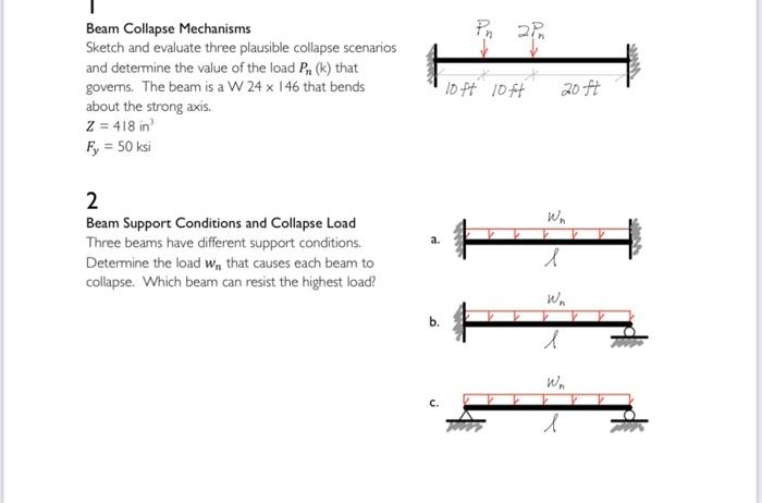 Solved Pn 2P Beam Collapse Mechanisms Sketch and evaluate | Chegg.com