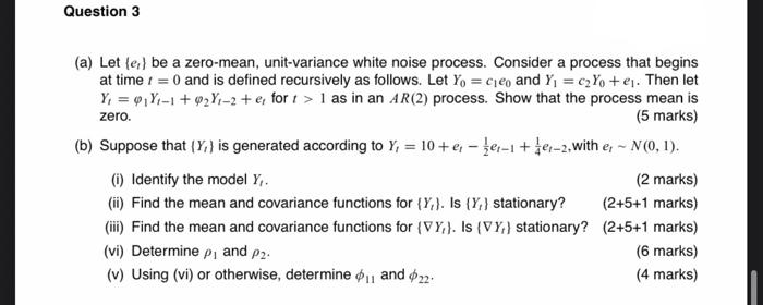Solved (a) Let {et} be a zero-mean, unit-variance white | Chegg.com