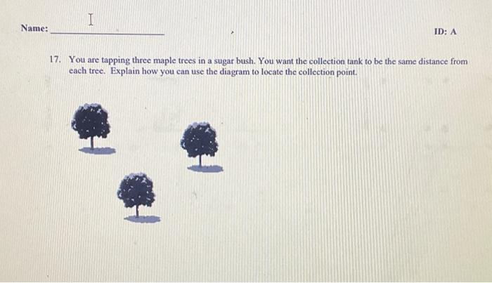Solved 17. You are tapping three maple trees in a sugar | Chegg.com