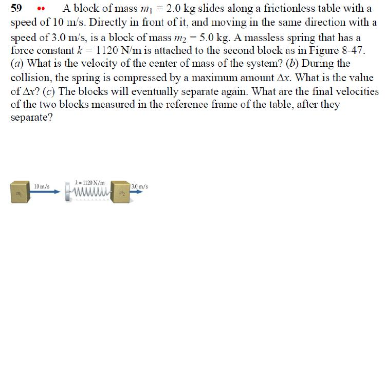 Solved: A Block Of Mass M1 = 2.0 Kg Slides Along A Frictio... | Chegg.com