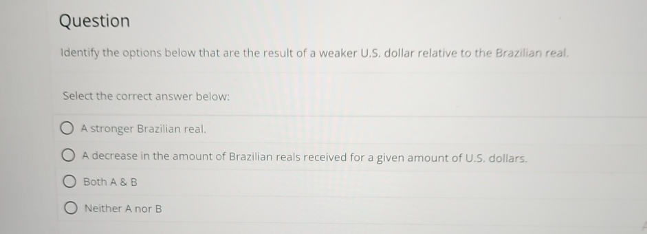 Solved QuestionIdentify the options below that are the | Chegg.com