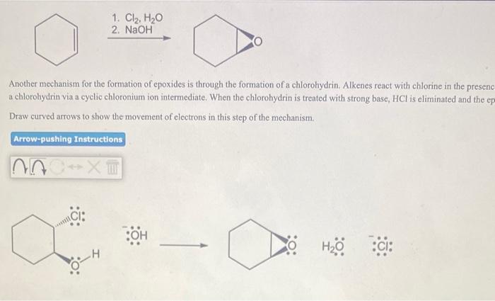 Solved 1. Clz, H20 2. NaOH Another mechanism for the | Chegg.com