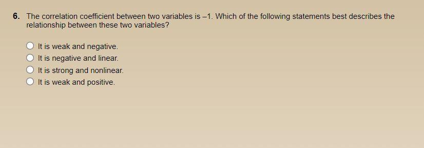 Solved 6. The correlation coefficient between two variables | Chegg.com