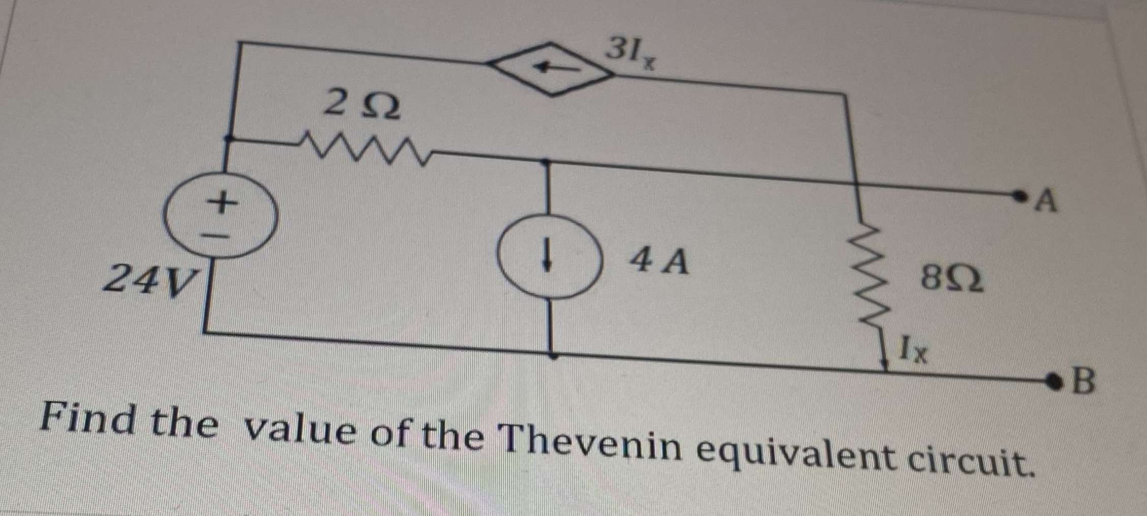 Solved Find the value of the Thevenin equivalent circuit. | Chegg.com