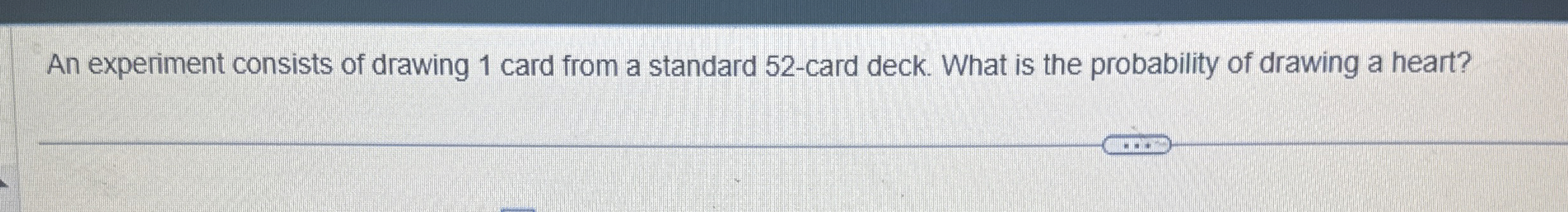 Solved An experiment consists of drawing 1 ﻿card from a | Chegg.com