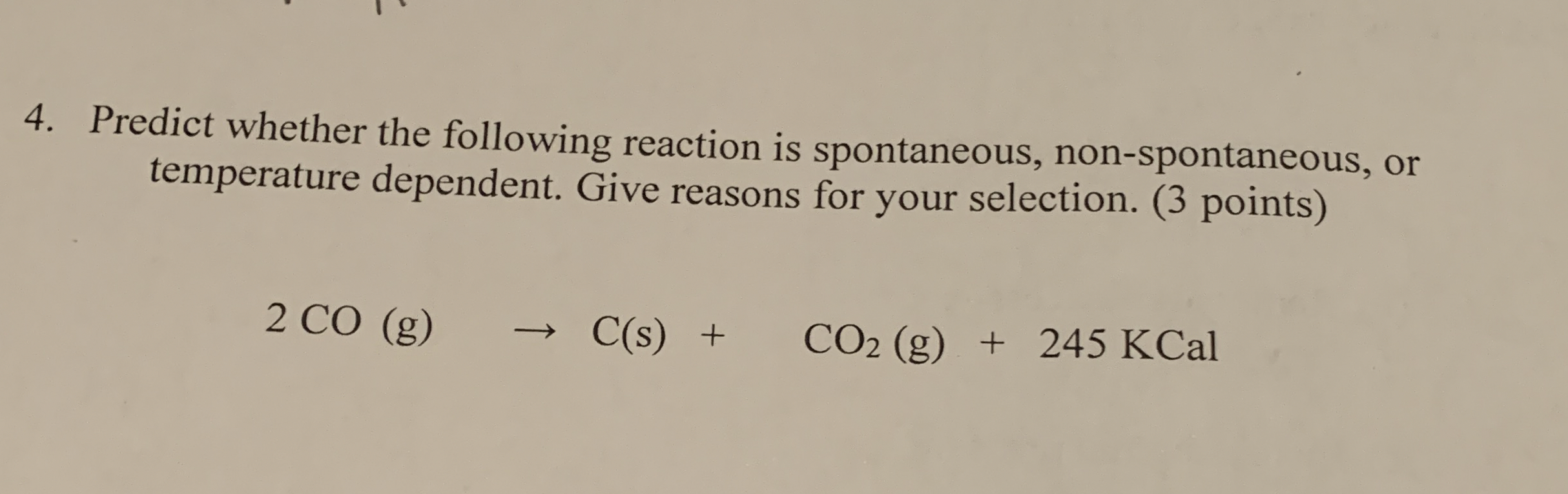 Solved Predict whether the following reaction is | Chegg.com