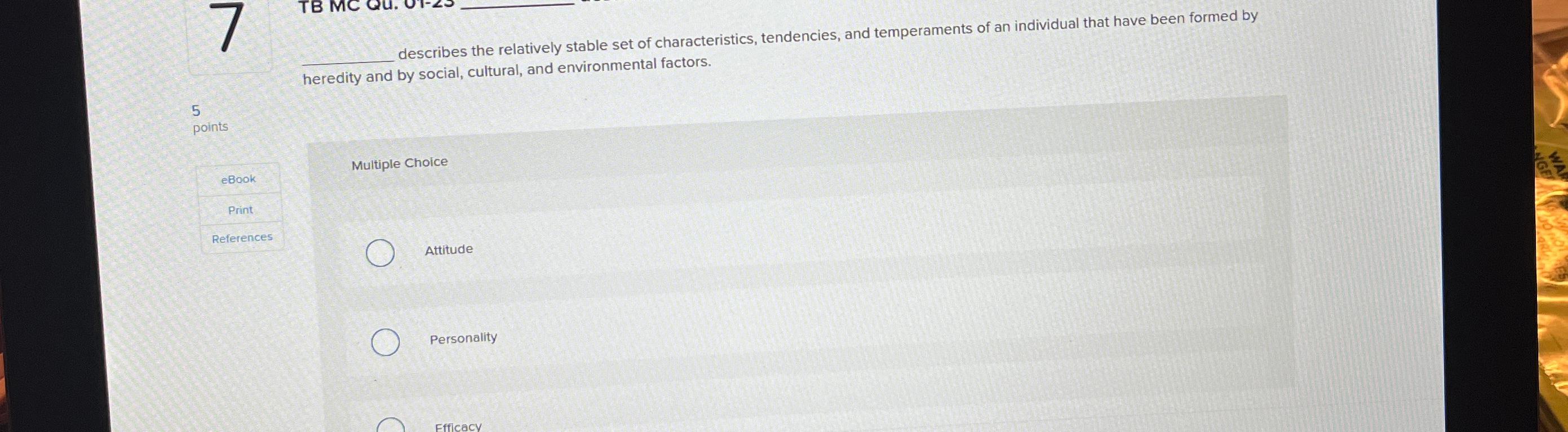 Solved describes the relatively stable set of | Chegg.com