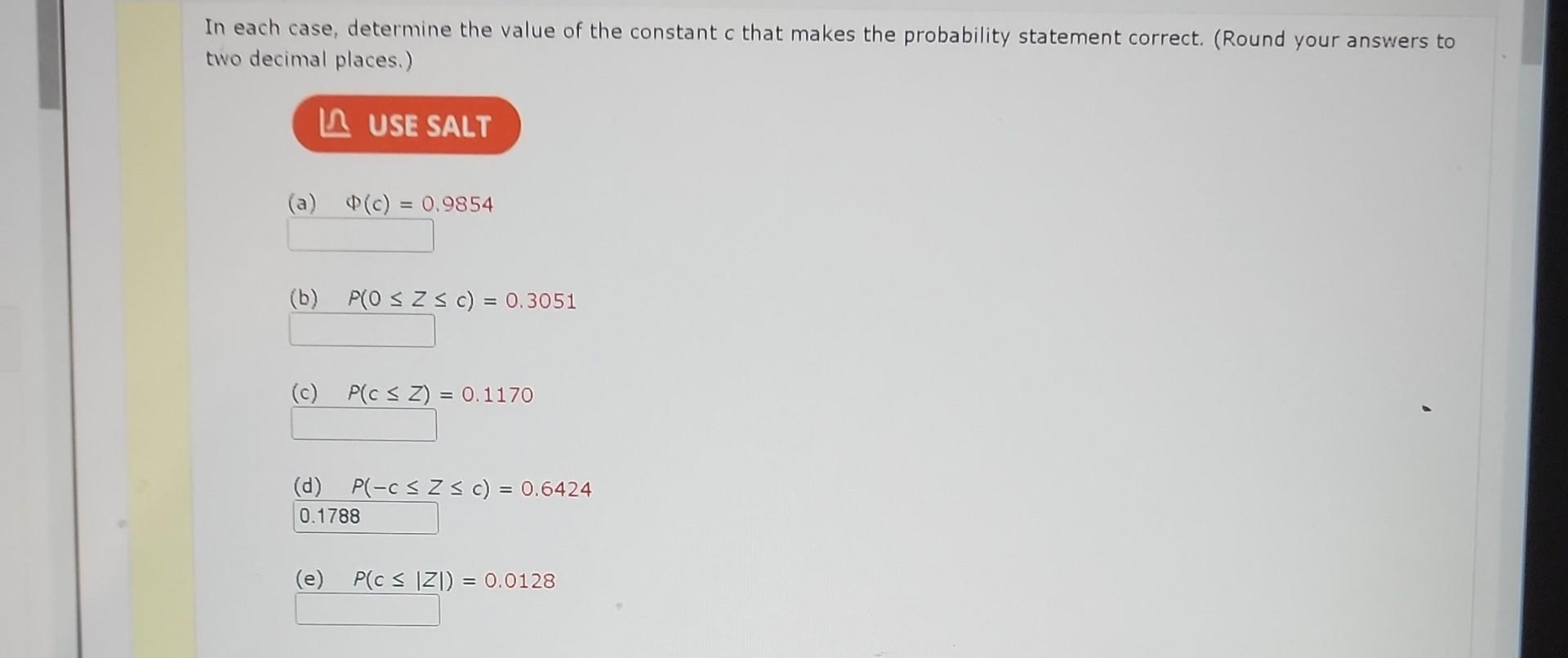 Solved In each case, determine the value of the constant c | Chegg.com