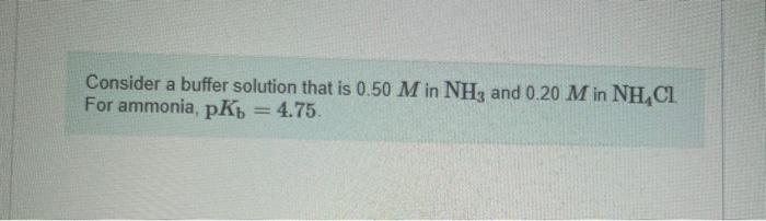 Solved Consider a buffer solution that is 0.50M in NH3 and | Chegg.com