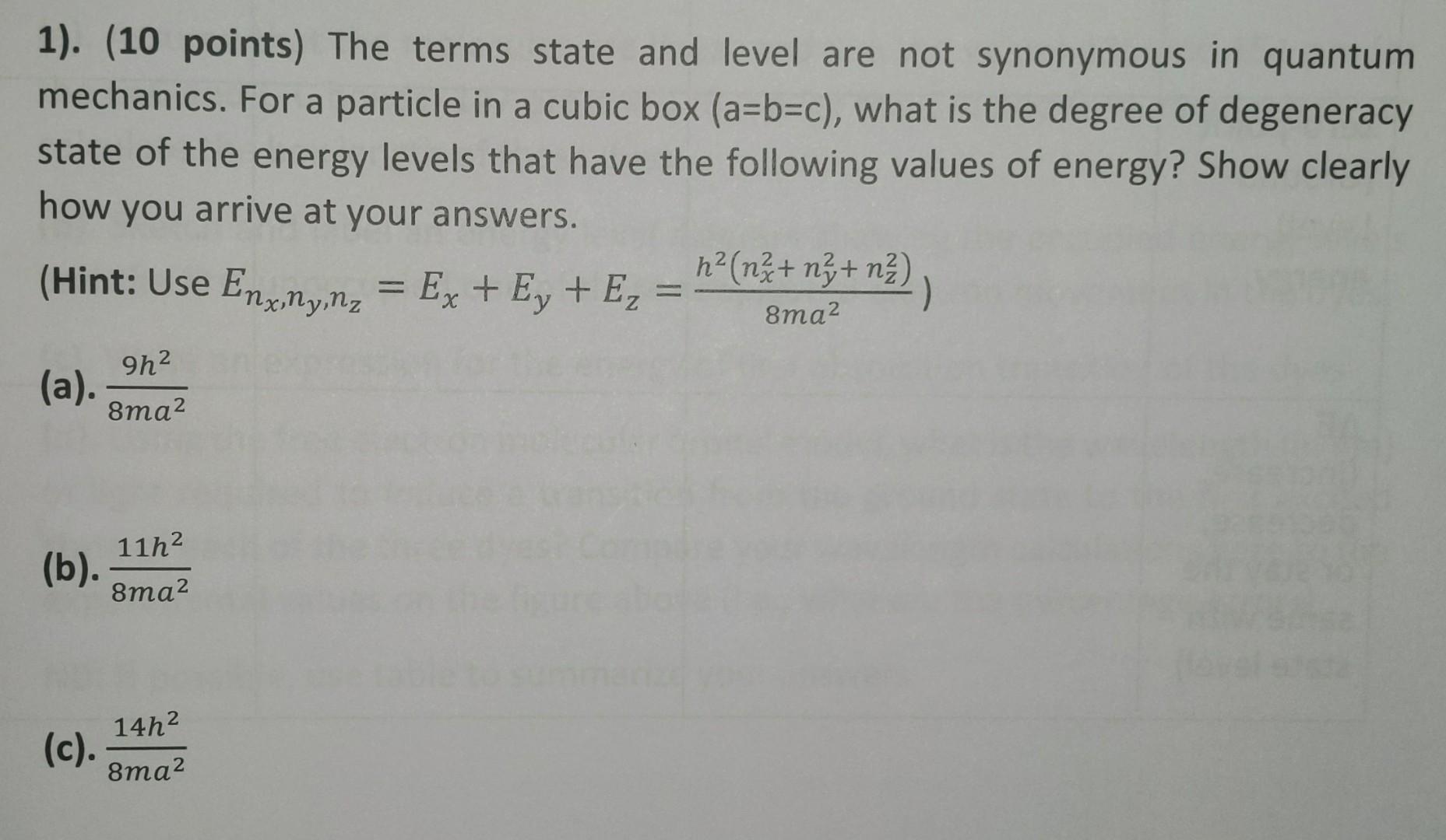 Solved 1). (10 points) The terms state and level are not | Chegg.com