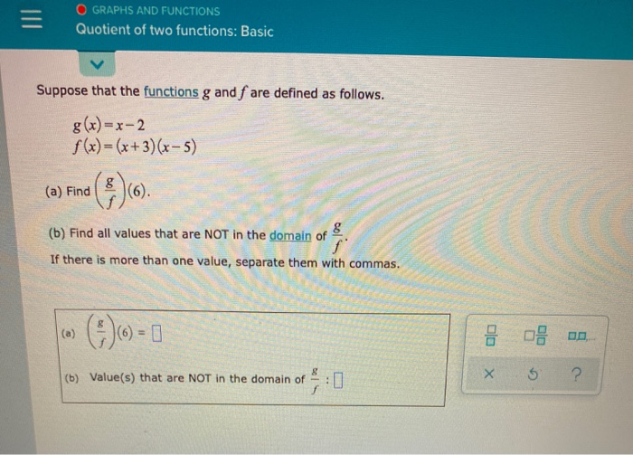 Solved O Graphs And Functions Quotient Of Two Functions 7992