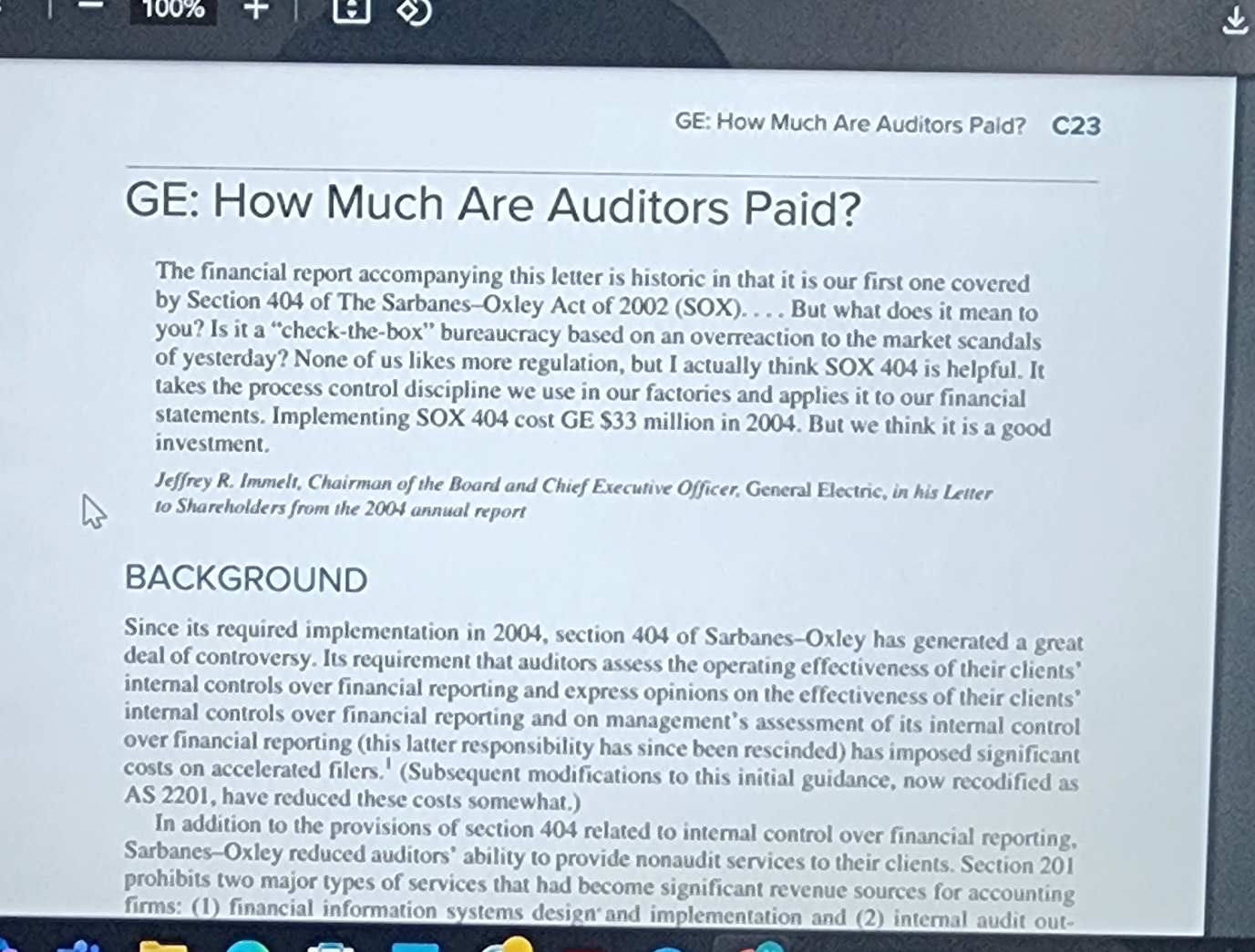 Solved GE: How Much Are Auditors Paid?The financial report | Chegg.com