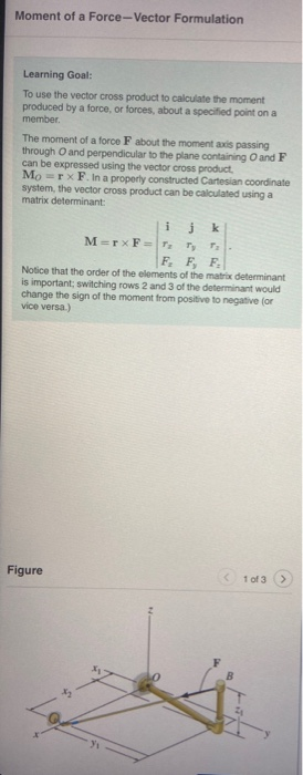 Solved Moment of a Force-Vector Formulation Learning Goal: | Chegg.com